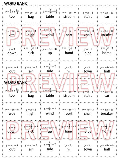 Writing Linear Equations Given 2 Points Partner Mystery Word Puzzle
