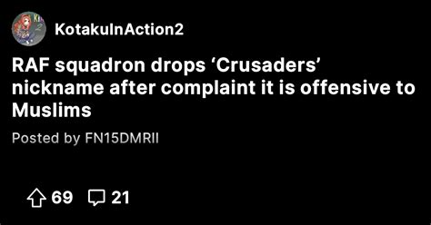 Raf Squadron Drops ‘crusaders Nickname After Complaint It Is Offensive