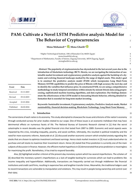 Pdf Pam Cultivate A Novel Lstm Predictive Analysis Model For The Behavior Of Cryptocurrencies