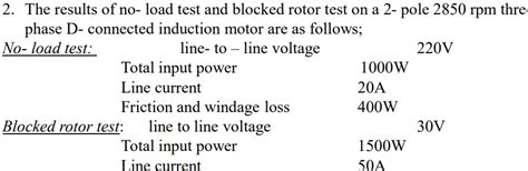Video Solution 2 The Results Of No Load Test And Blocked Rotor Test