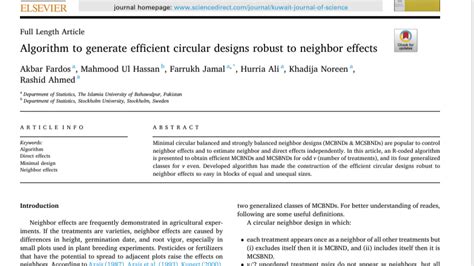 Algorithm To Generate Efficient Circular Designs Robust To Neighbor Effects