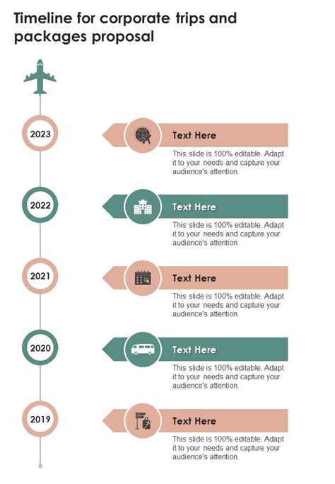 Timeline For Corporate Trips And Packages Proposal One Pager Sample Example