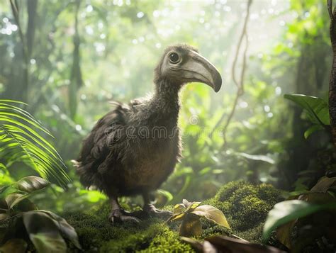 A Dodo Bird In Its Natural Jungle Habitat Stock Illustration