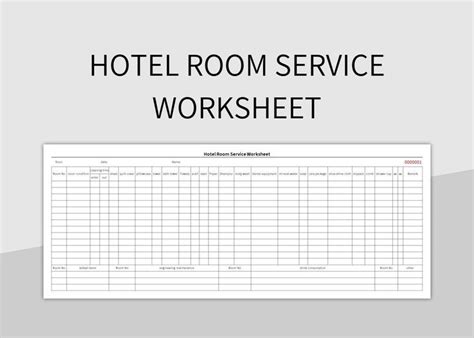 Hotel Room Service Worksheet Hotels Room Worksheet Template Excel