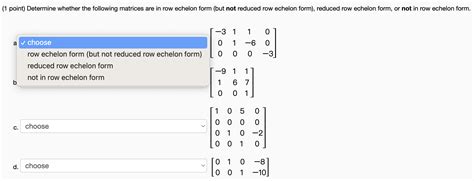 Solved 1 Point Determine Whether The Following Matrices