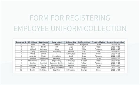 Free Uniform Templates For Google Sheets And Microsoft Excel Slidesdocs