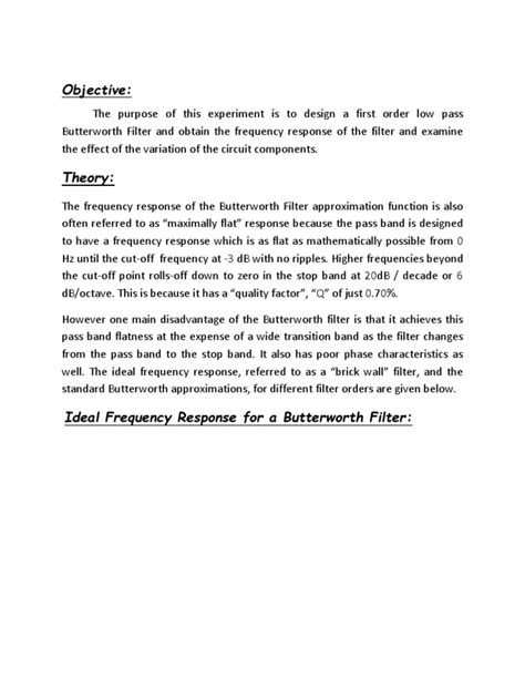 To Design Low Pass Butterworth Filter Pdf Filter Signal Processing