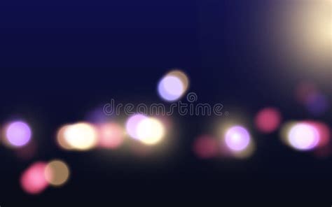 City Lights Of Night Bokeh Abstract Background Vector Eps 10