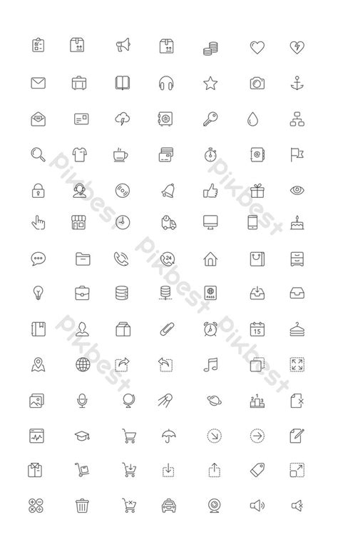 Education Medicine Thin Line Blue Icons Set With Stroke Png Images