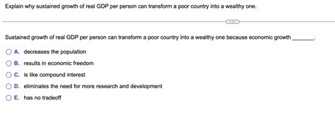 Solved Explain Why Sustained Growth Of Real Gdp Per Person