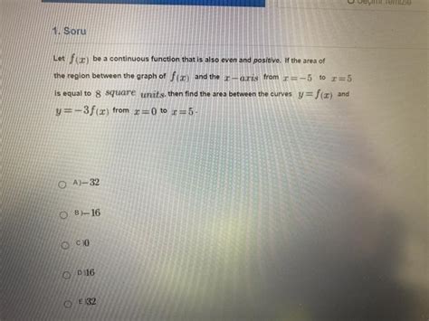 Solved Emizle Soru Let Fur Be A Continuous Function That Chegg Com