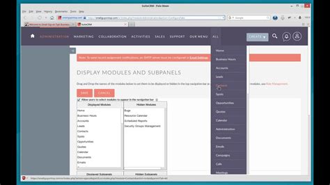 Suitecrm All Menu Customization Youtube