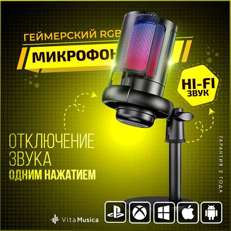 Микрофон для компьютера игровой для стрима Vita Musica купить на OZON ...