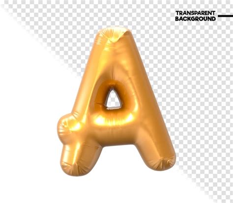 Premium Psd A Font Gold 3d Rendering