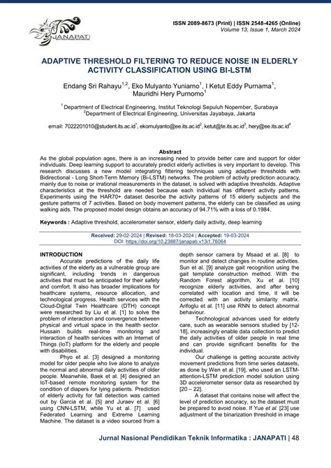 Pdf Adaptive Threshold Filtering To Reduce Noise In Elderly Activity