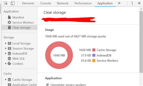1668MB Cache Storage In Chrome