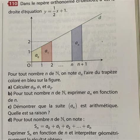 Dans Un Repère Orthonormé Ci Dessus D Est La Droite Déquation Y 1 2x