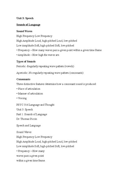 Psyc 316 Unit 3 Lecture Notes Unit 3 Professor Piccin Unit 3