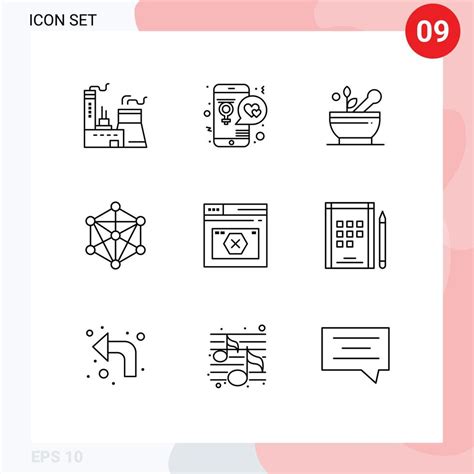 Pack Of 9 Creative Outlines Of Internet Learning Mobile Language Hospital Editable Vector Design