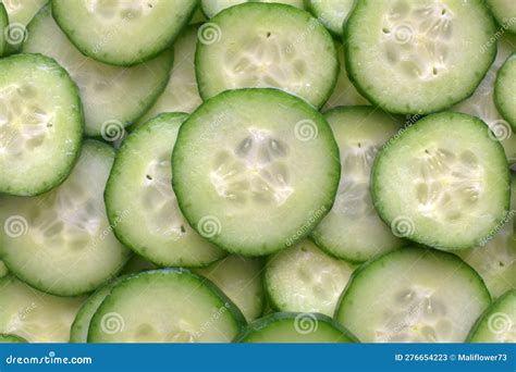 Cucumber Slices Texture Background Stock Image Image Of Cucumbers Gardening 276654223