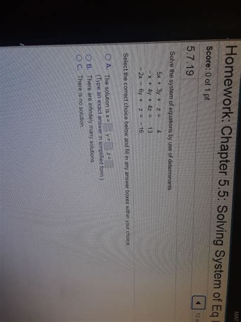 Solved Homework Chapter 5 5 Solving System Of Eq Mat
