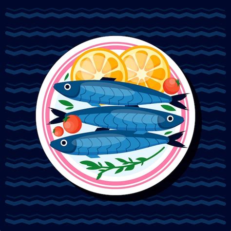 Premium Vector Flat Design Sardine Illustration