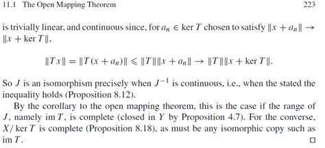 Functional Analysis 1st Isomorphism Theorem For Banach Spaces Understanding This Proof