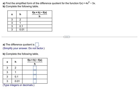 Solved a) ﻿Find the simplified form of the difference | Chegg.com