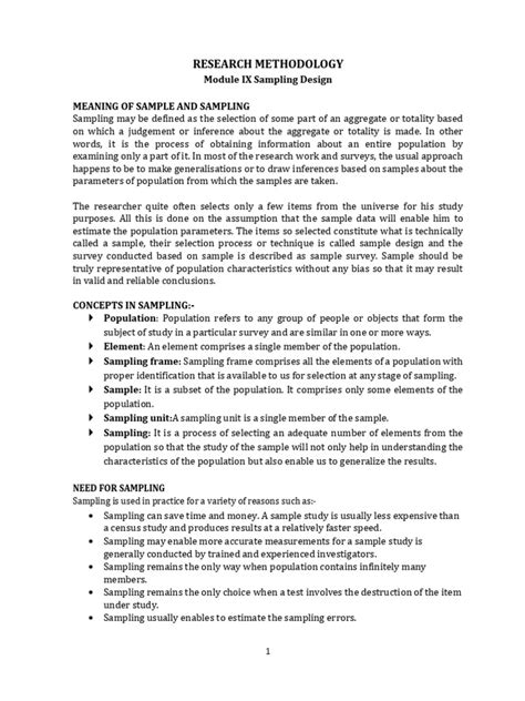 Module 9 Sampling Design Pdf Sampling Statistics Standard Deviation Module 9 Sampling Design Pdf Sampling Statistics Standard Deviation