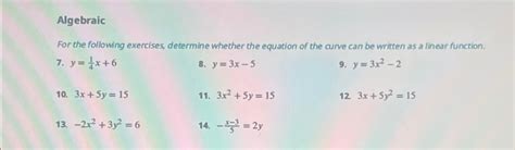 solved algebraicfor the following exercises determine