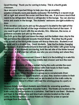 Sub Plans By Mrs V Creations TPT