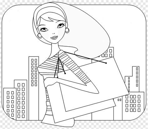 색칠하기 책 그림 쇼핑 일러스트 흑인과 백인 가방 템플릿 각도 지역 Png Pngegg