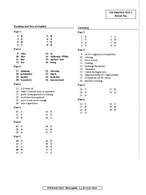 fce practice test 2 answer key pdf driving land transport
