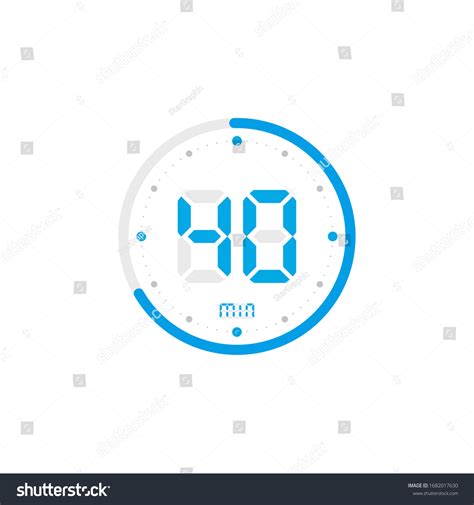 40 Minute Timer Clock Stopwatch Isolated Vetor Stock Livre De Direitos 1682017630 Shutterstock
