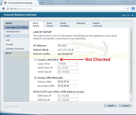 How To Configure A Comcast Business Class Static IP Address