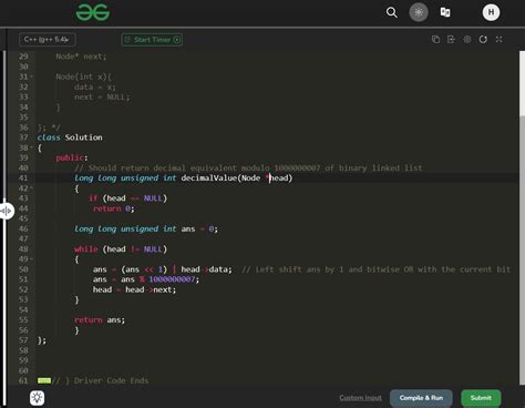 Codingchallenge Geeksforgeeks Linkedlist Bitwiseoperations