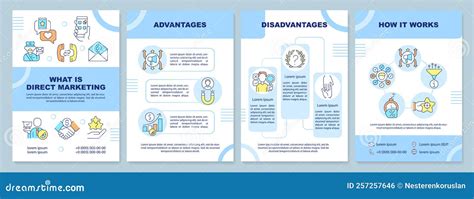 Direct Marketing Campaign Blue Brochure Template Stock Vector Illustration Of Layout