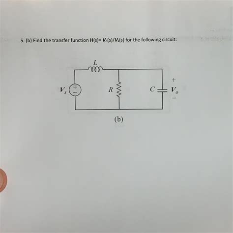 solved 5 b find the transfer function h s v s vs s