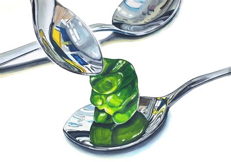 하리보 숟가락 미술 구도 그림 수채화