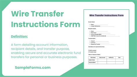 FREE Wire Transfer Instructions Form Samples PDF MS Word Google Docs