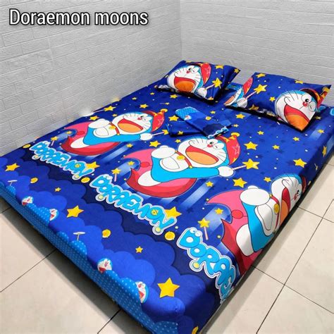 Jual Sprei Homemade Doraemon Singer Doraemon Moons Emon Lines Happy