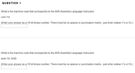 Solved Question 1 What Is The Machine Code That Corresponds