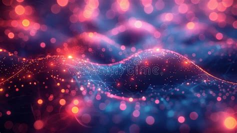 Abstract Digital Network Of Glowing Nodes Generative Ai Stock Illustration Illustration Of