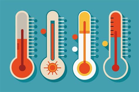 Four Unique Thermometers Illustrate Different Temperature Readings
