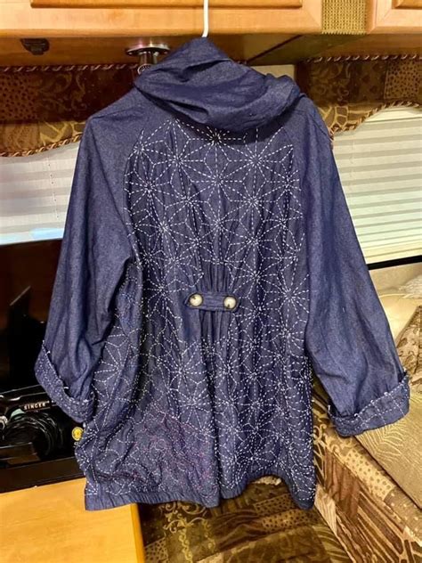 Blue Jacket With Sashiko Patchwork