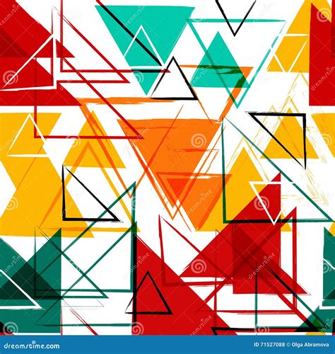 Seamless Universal Geometric Modern Pattern Grunge Texture Triangles Vector Illustration