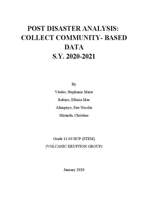Post Disaster Analysis Pdf Flood Volcanic Ash
