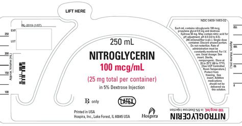 Nitroglycerin In Dextrose Package Insert Prescribing Info