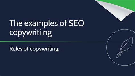 The Examples Of Seo Copywriting Rules Of Positioning Content Writer