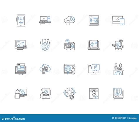 Entrepreneurial System Line Icons Collection Startup Innovation